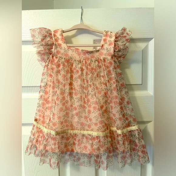 Zara | Dresses | Zara Pink Flower Dress 218 Months | Poshmark